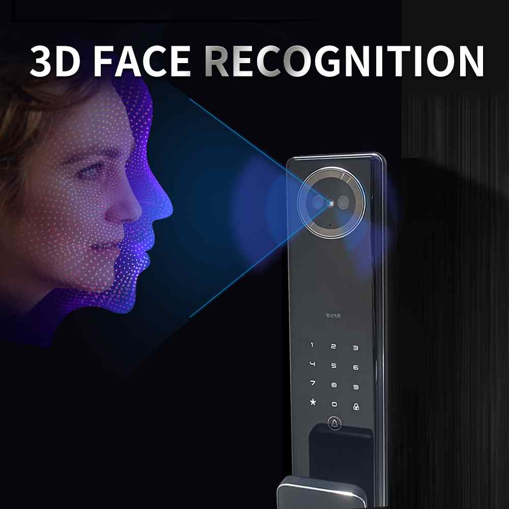 3D Face recognition automatic smart lock for security door wooden door ...