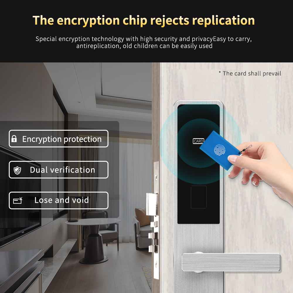 Swiping Key Card Electronic Smart Door Handle Lock